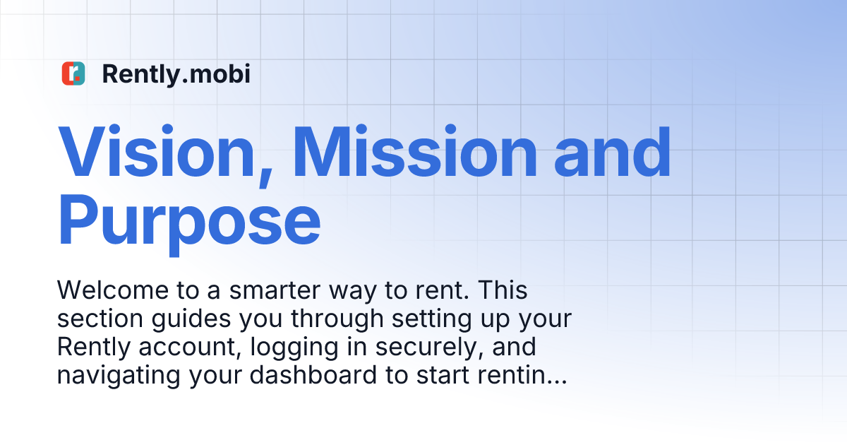 Vision, Mission and Purpose | Rently.mobi